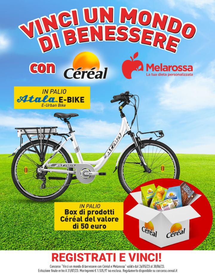 Concorso Céréal e Melarossa 2023: Vinci un E-Bike | Céréal